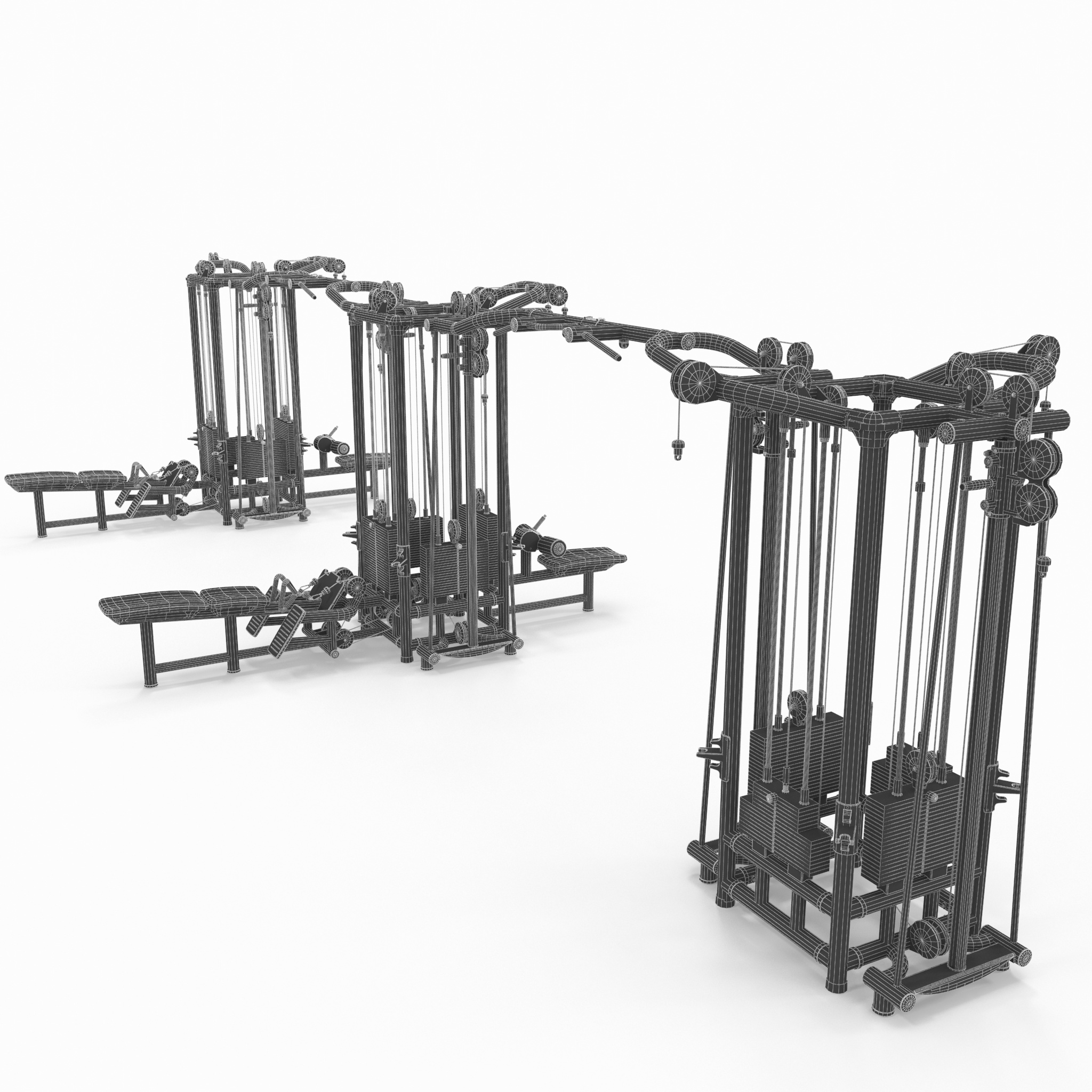 3D cable station 5 gym - TurboSquid 1169797
