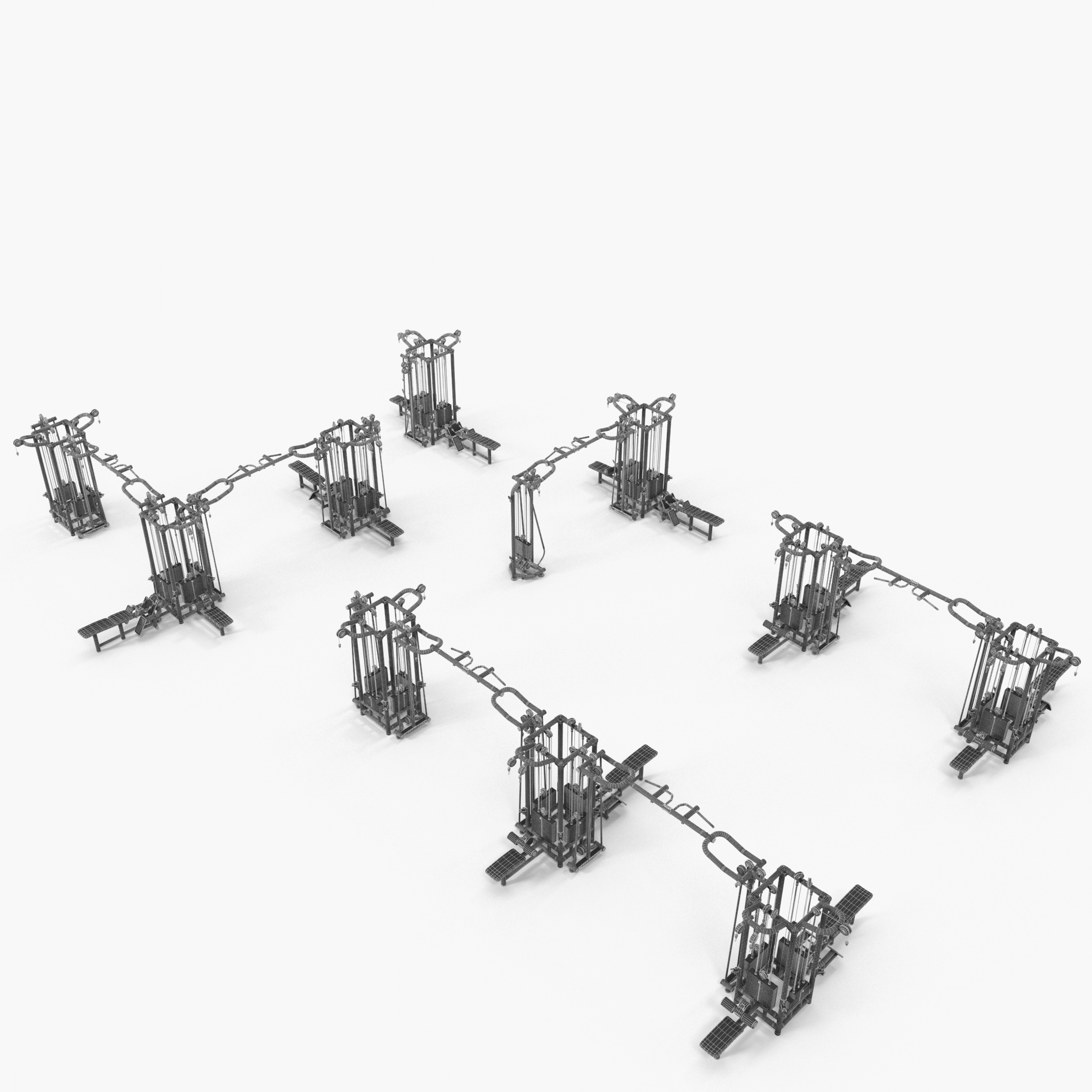 3D cable station 5 gym - TurboSquid 1169797