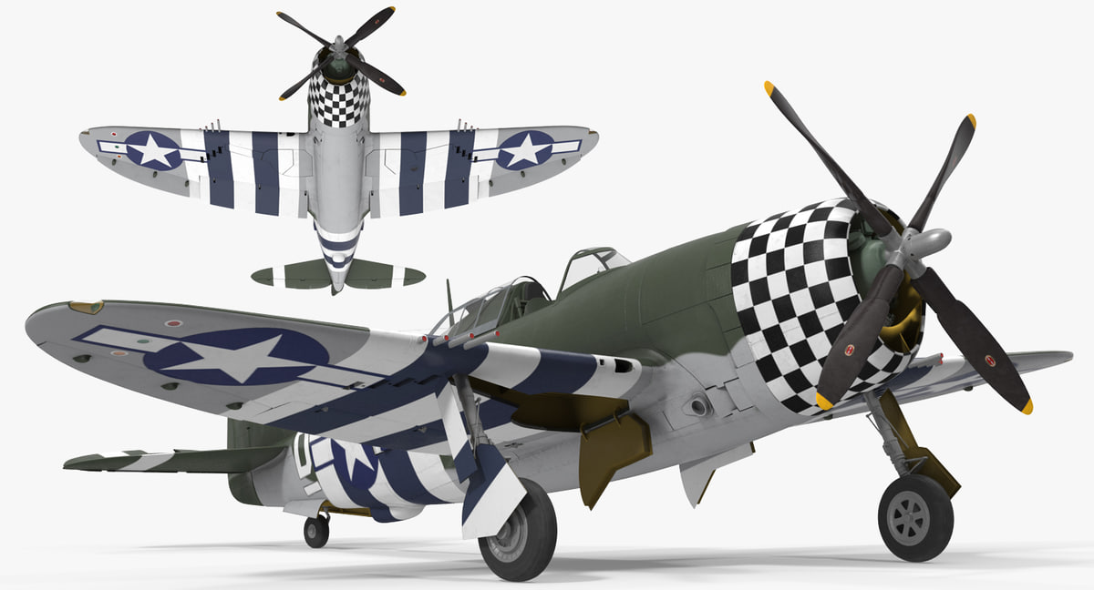 3D fighter aircraft republic p-47 model - TurboSquid 1169888