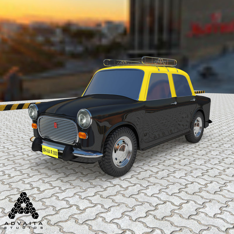 Mumbai taxi 3D - TurboSquid 1170085