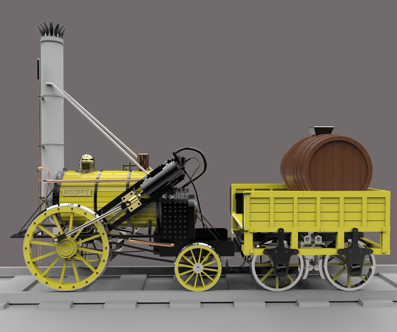 Stephensons rocket locomotives 3D - TurboSquid 1170310