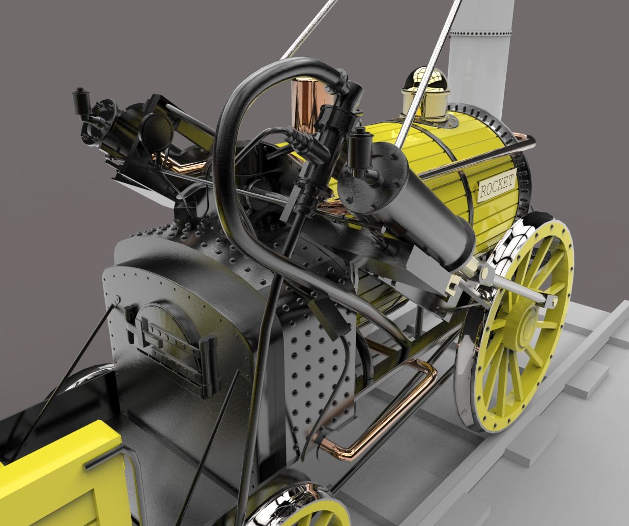Stephensons rocket locomotives 3D - TurboSquid 1170310