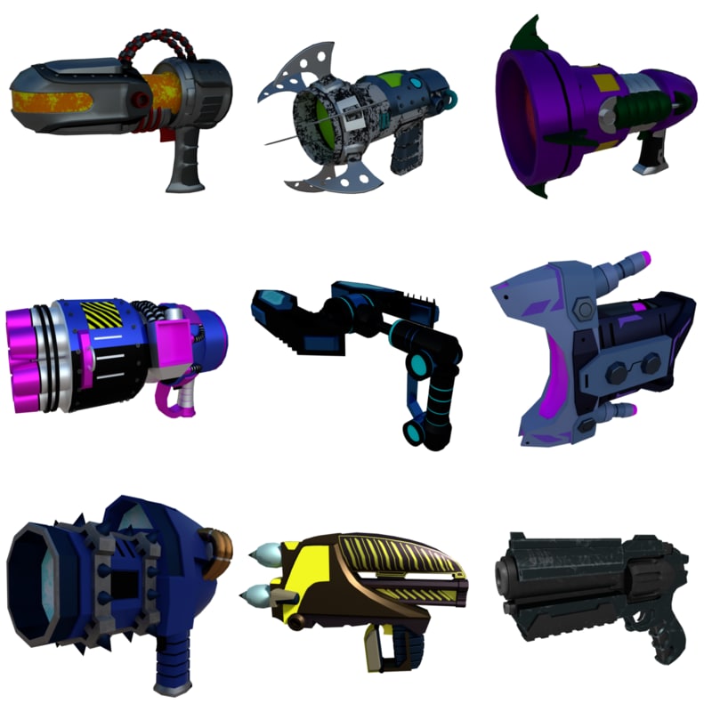 Blender guns 3D model - TurboSquid 1170890
