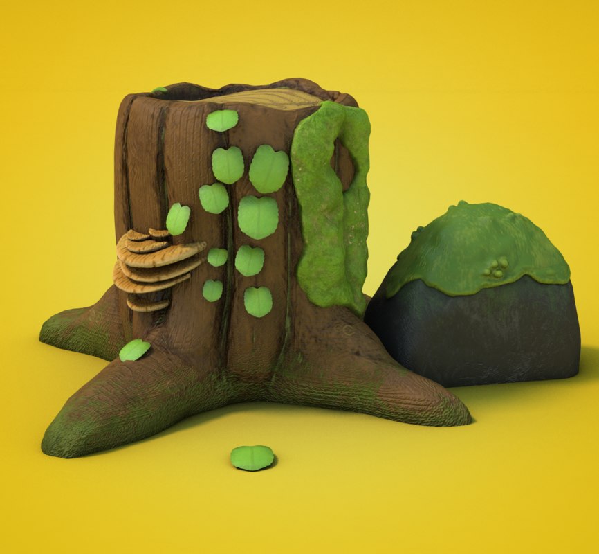 Tree trunk cartoon 3D - TurboSquid 1170985