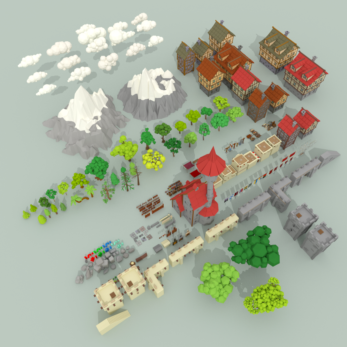 3D model medieval city pack - TurboSquid 1171055