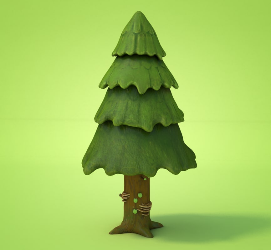 Pine cartoon 3D model - TurboSquid 1171141
