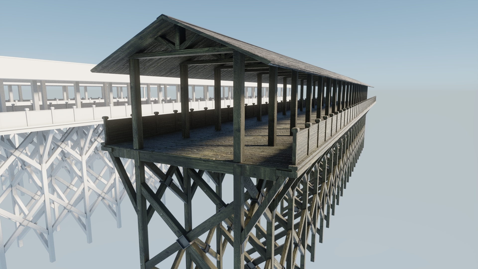 3D flat wooden bridge versions model - TurboSquid 1171262