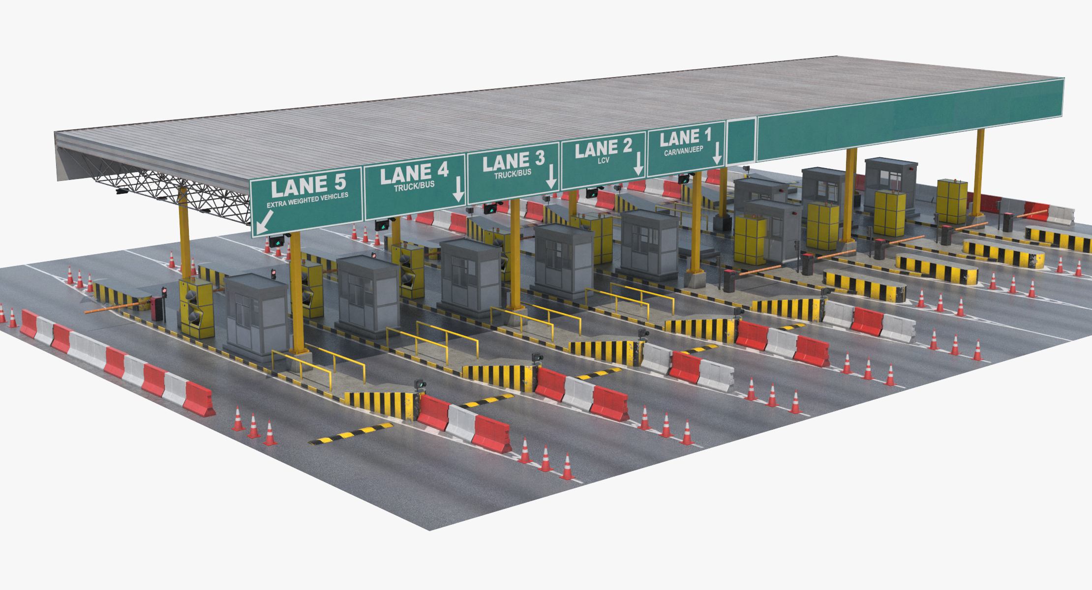 3D toll plaza - TurboSquid 1171557