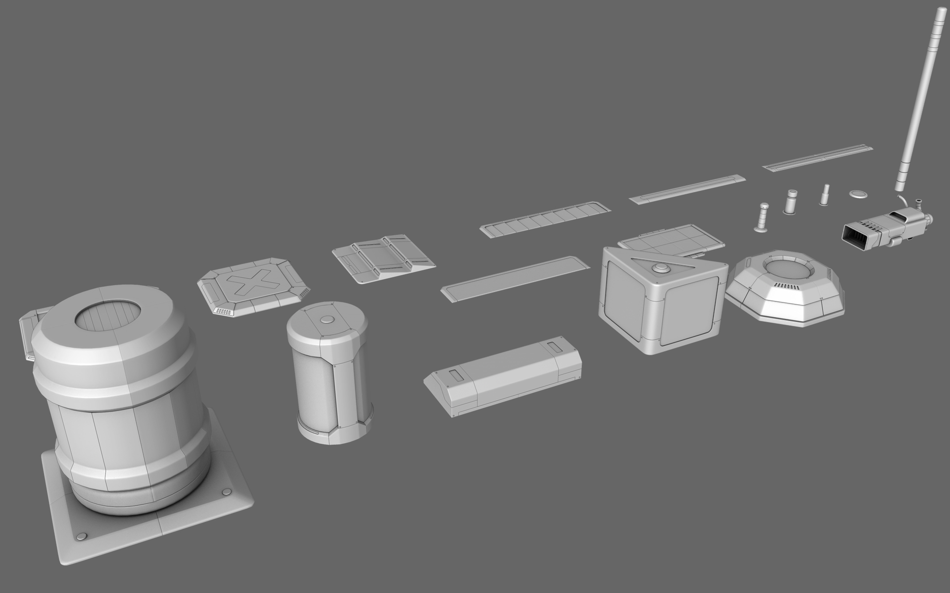 3D sci-fi prop kit bash - TurboSquid 1171670