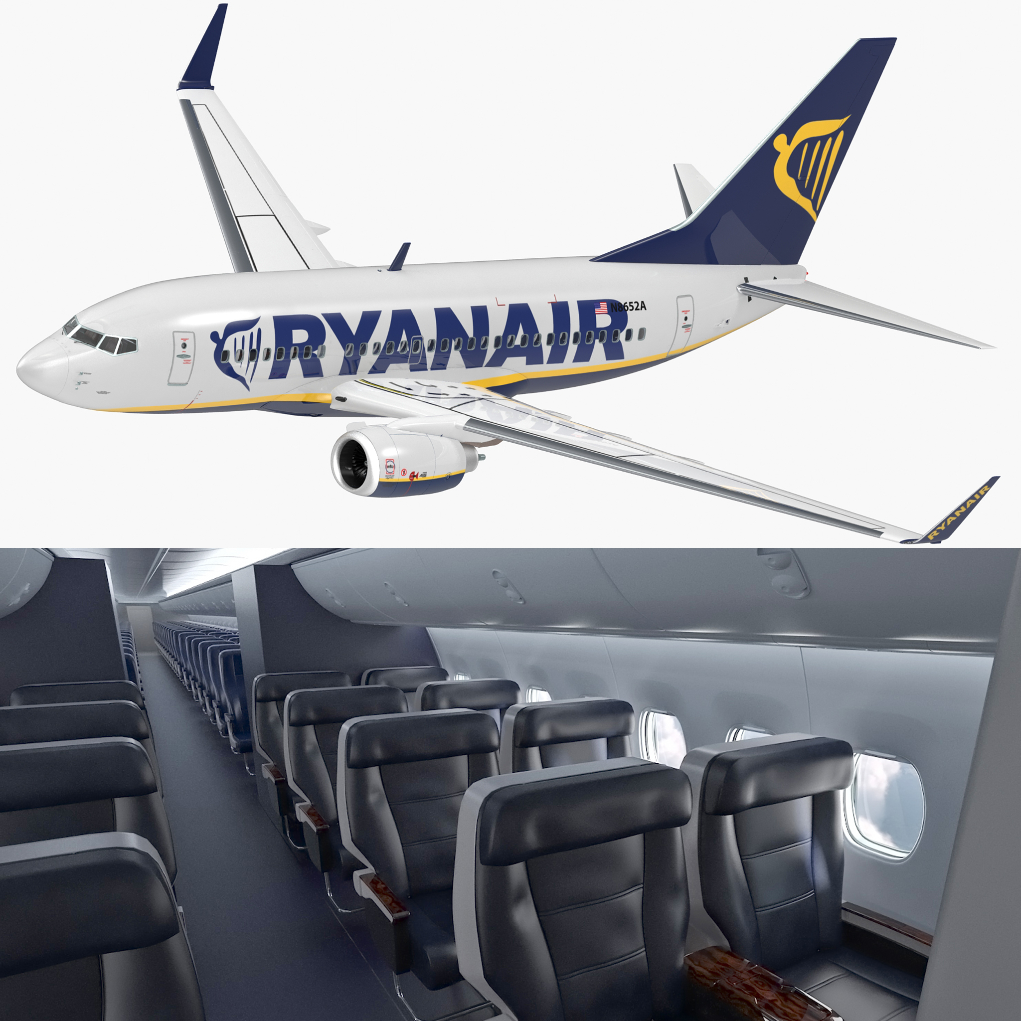 3D boeing 737-600 interior ryanair - TurboSquid 1172060