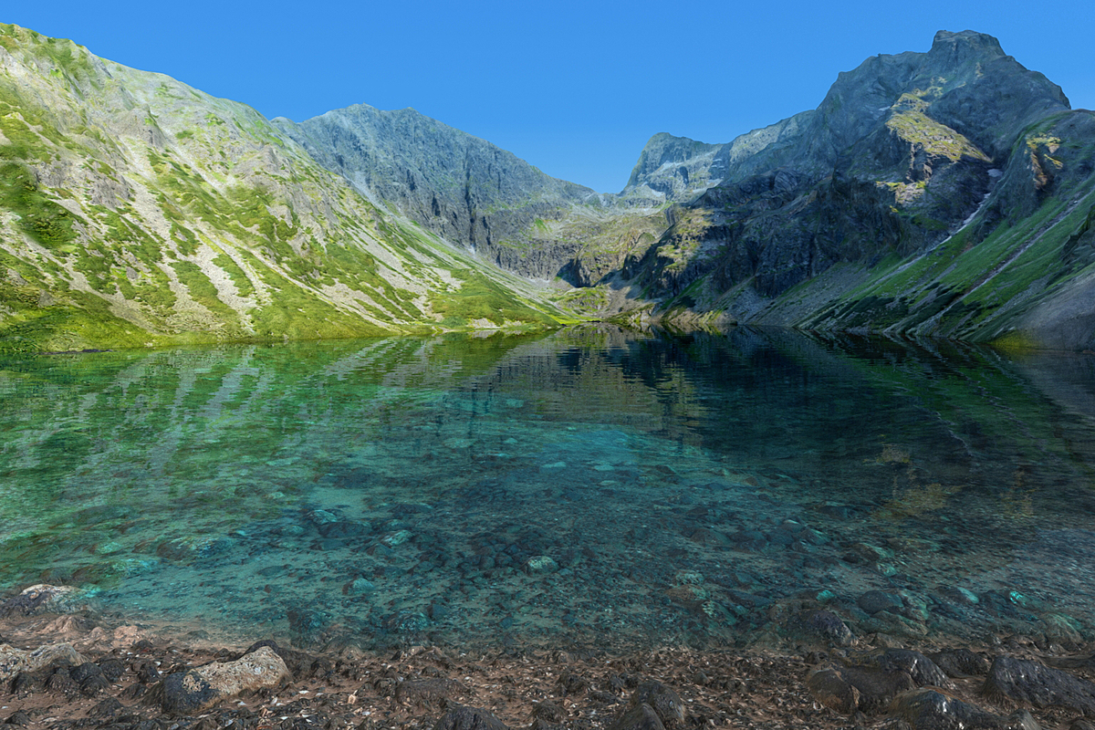 3D mountain lake photorealistic - TurboSquid 1172851