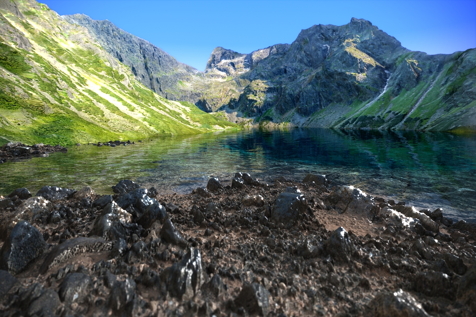 3D mountain lake photorealistic - TurboSquid 1172851