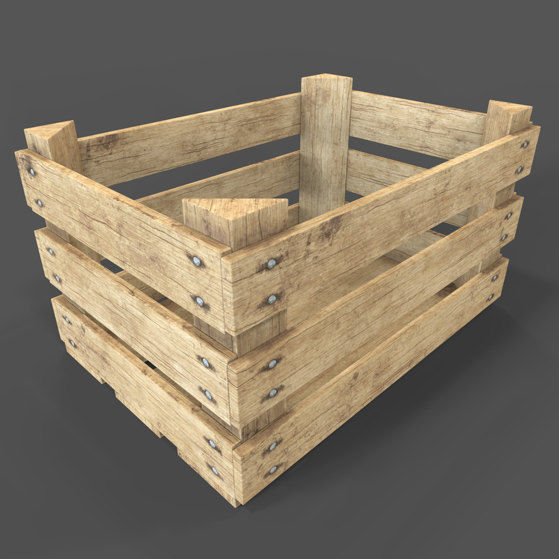 Realistic wooden fruit crate 3D model - TurboSquid 1172853