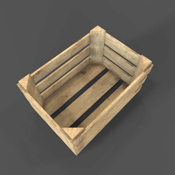 Realistic wooden fruit crate 3D model - TurboSquid 1172853