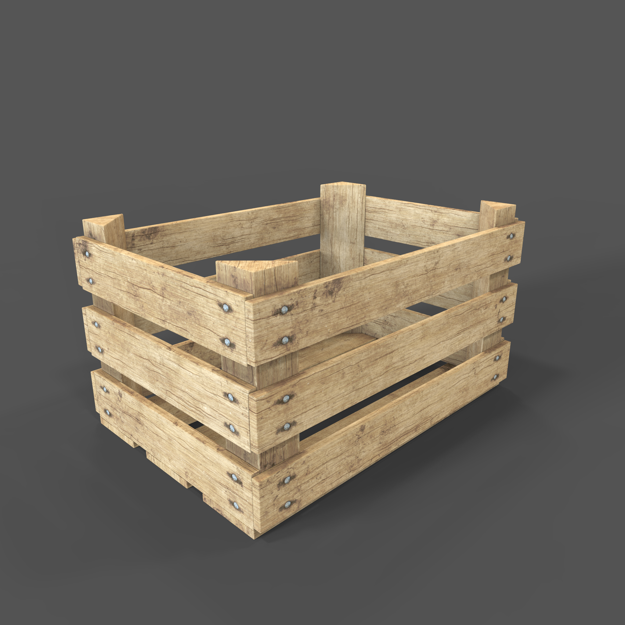 Realistic wooden fruit crate 3D model - TurboSquid 1172853
