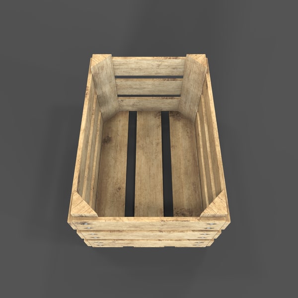Realistic wooden fruit crate 3D model - TurboSquid 1172853