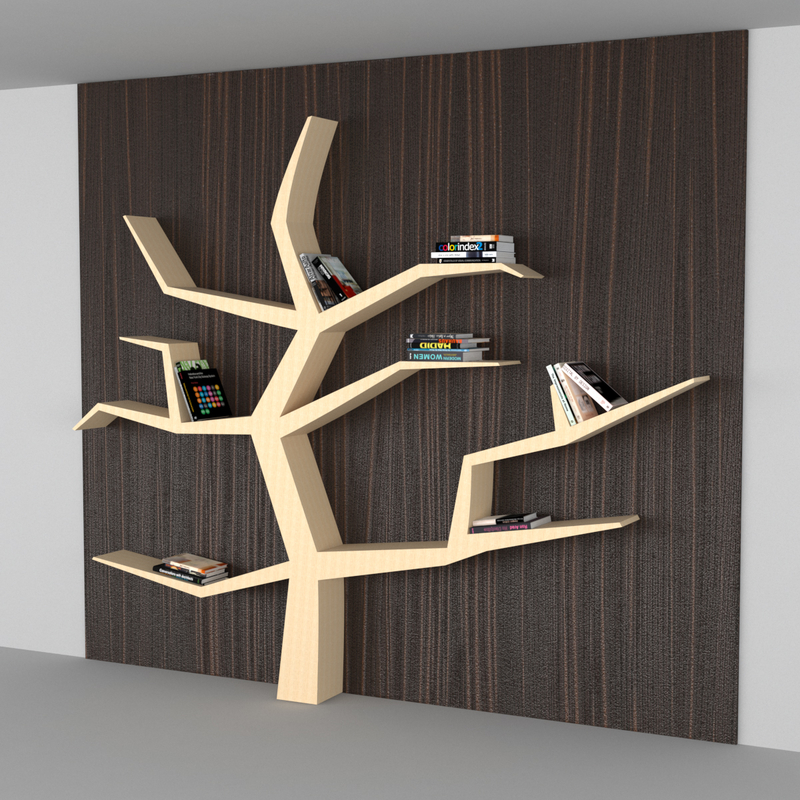 3D modern book shelf model - TurboSquid 1173683