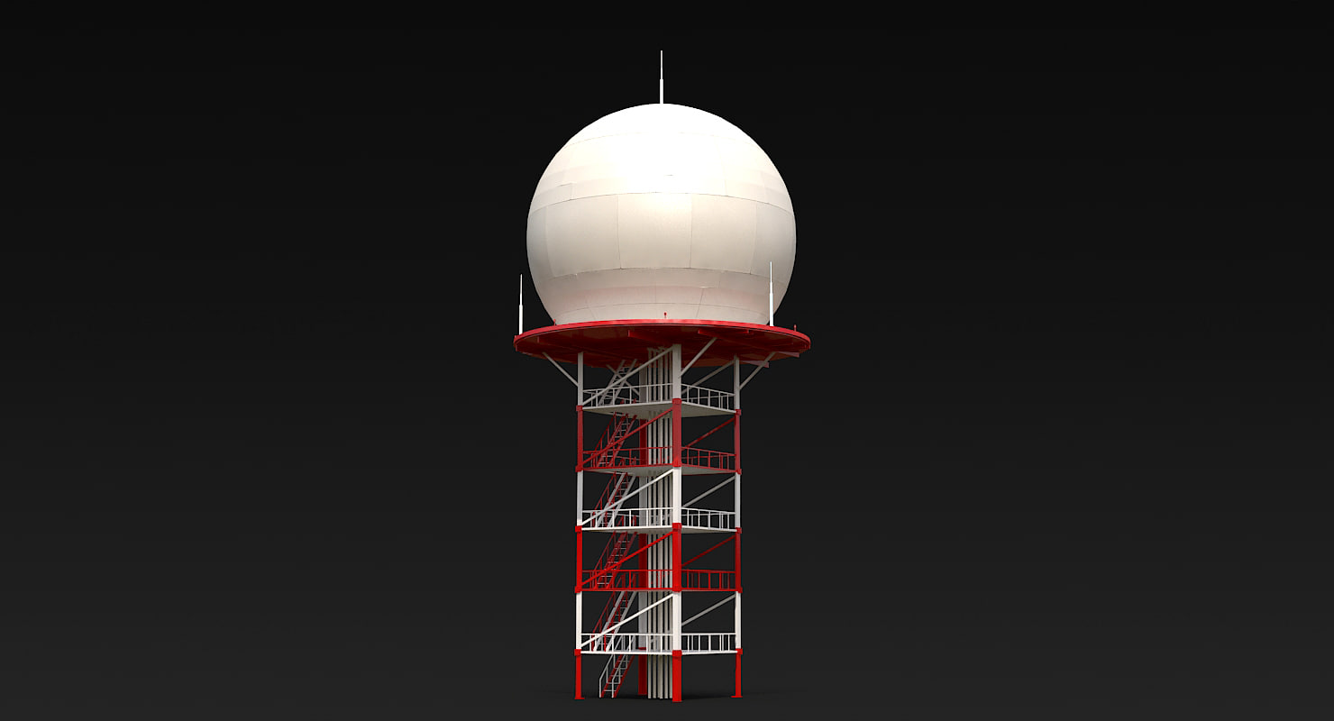 Airfield radar control tower model - TurboSquid 1174053