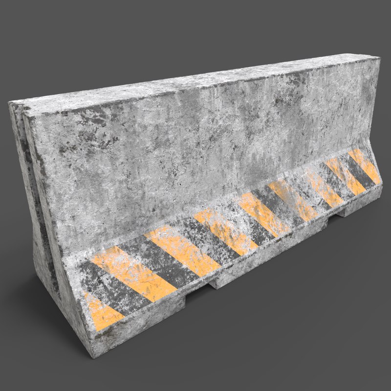 Concrete barrier 3D model - TurboSquid 1174311