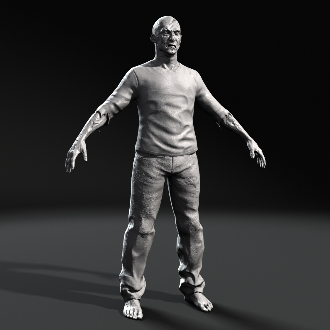 Rigged zombie real-time 3D model - TurboSquid 1174352