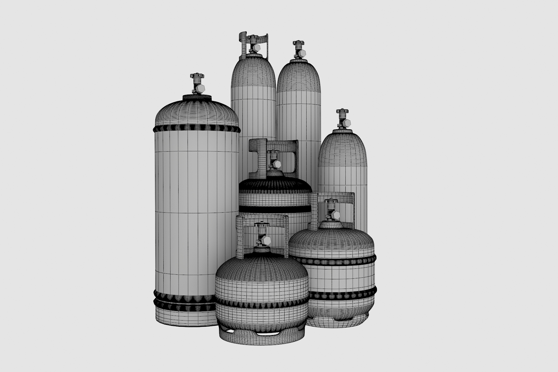 modelo 3d Coleccion De Cilindros De Gas - TurboSquid 1174572