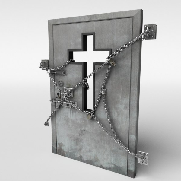 Porta assustadora com correntes Modelo 3D - TurboSquid 1174723