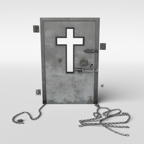 Porta assustadora com correntes Modelo 3D - TurboSquid 1174723