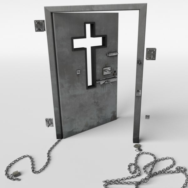 Porta assustadora com correntes Modelo 3D - TurboSquid 1174723