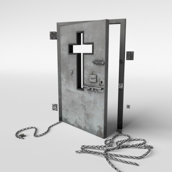 Porta assustadora com correntes Modelo 3D - TurboSquid 1174723