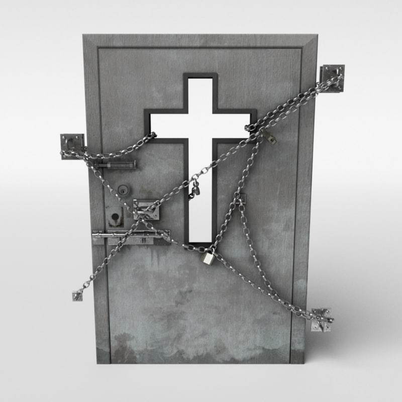 Porta assustadora com correntes Modelo 3D - TurboSquid 1174723