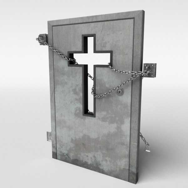 Porta assustadora com correntes Modelo 3D - TurboSquid 1174723