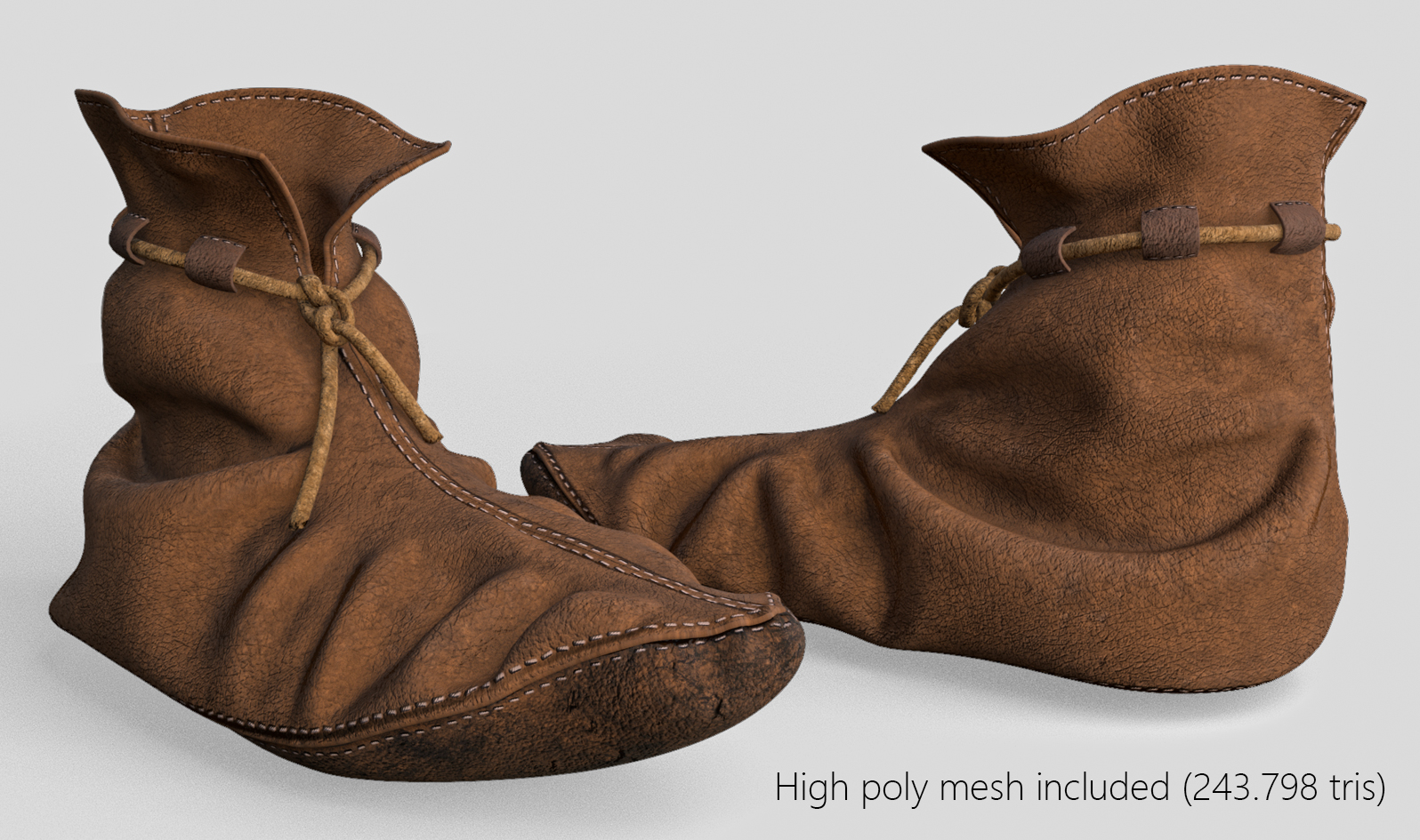 Leather medieval shoe 3D - TurboSquid 1174859