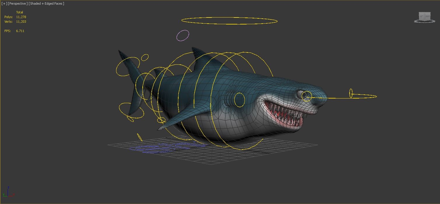 -cartoon shark rigging animation 3D - TurboSquid 1175642