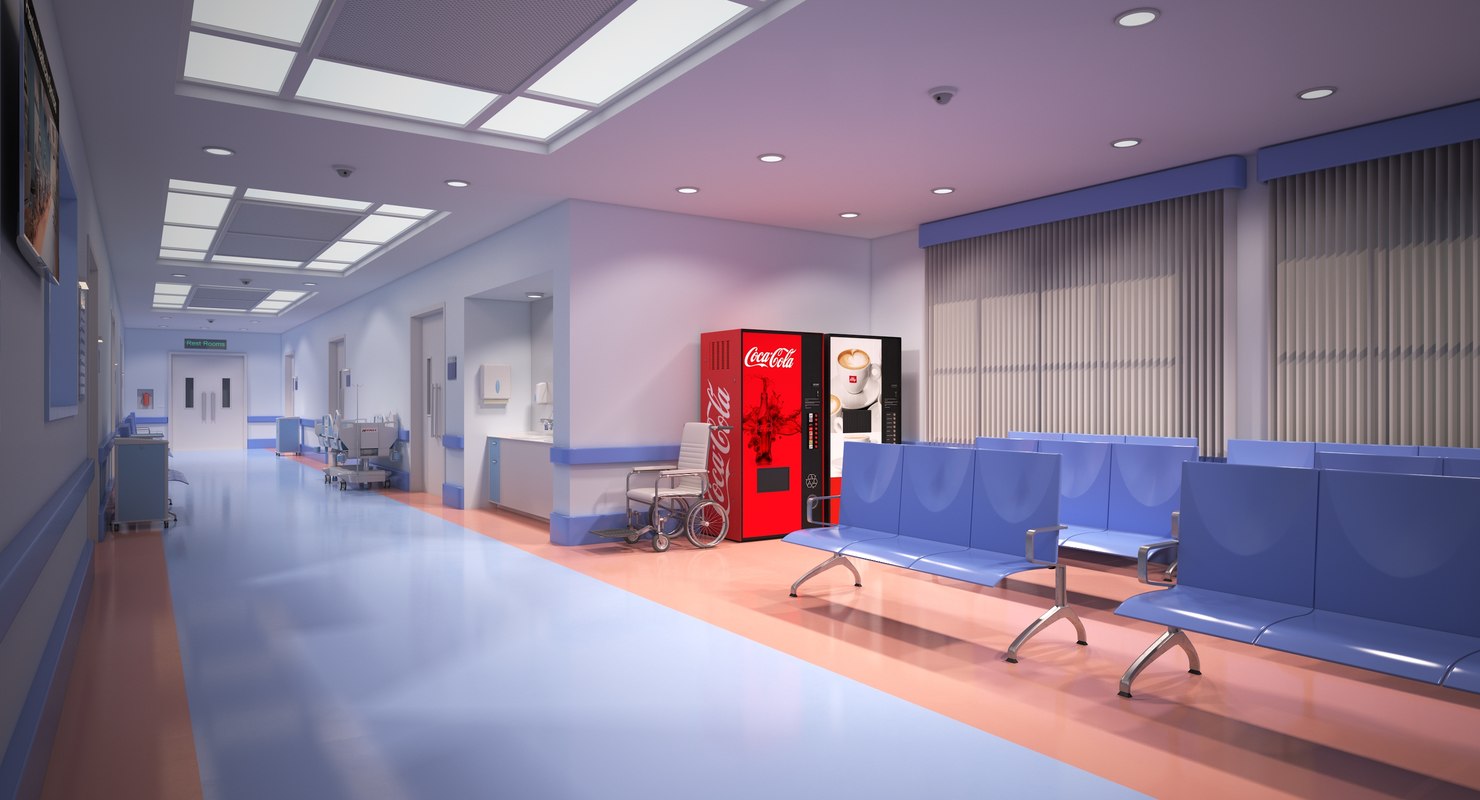 3D model hospital corridor - TurboSquid 1176252