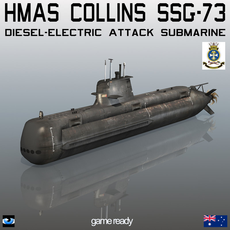 3D australian hmas collins ssg - TurboSquid 1177108