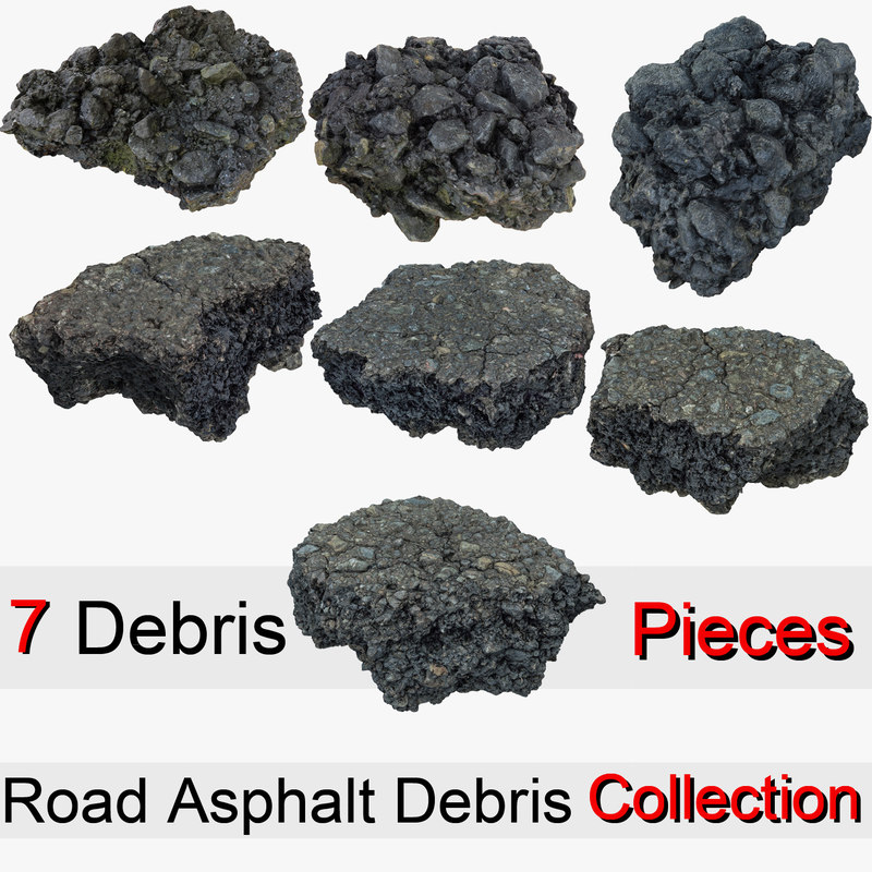 Debris pieces road asphalt 3D model - TurboSquid 1177404