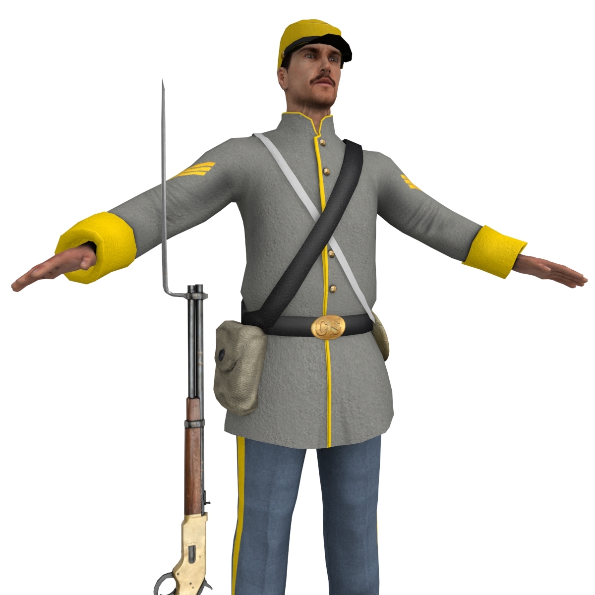 3D confederate soldier model - TurboSquid 1177585