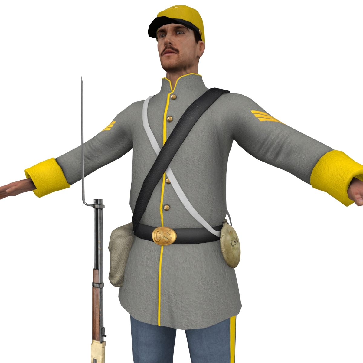 3D confederate soldier model - TurboSquid 1177585