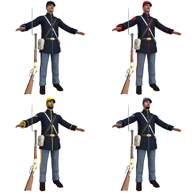 Pack union soldiers 3D model - TurboSquid 1177602