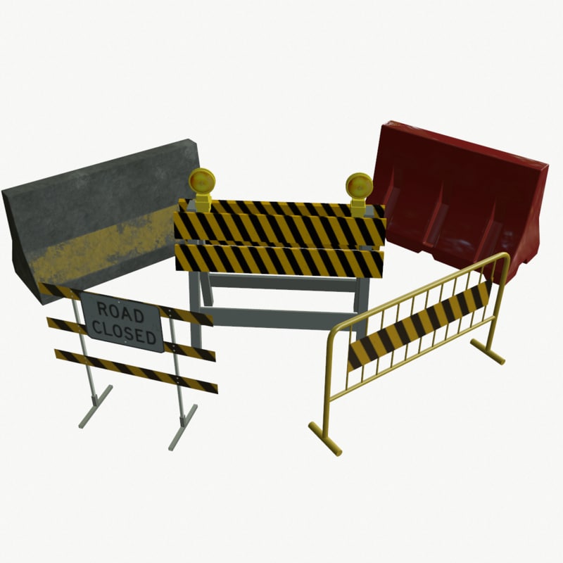 Mapped roadblocks 3D model - TurboSquid 1177814