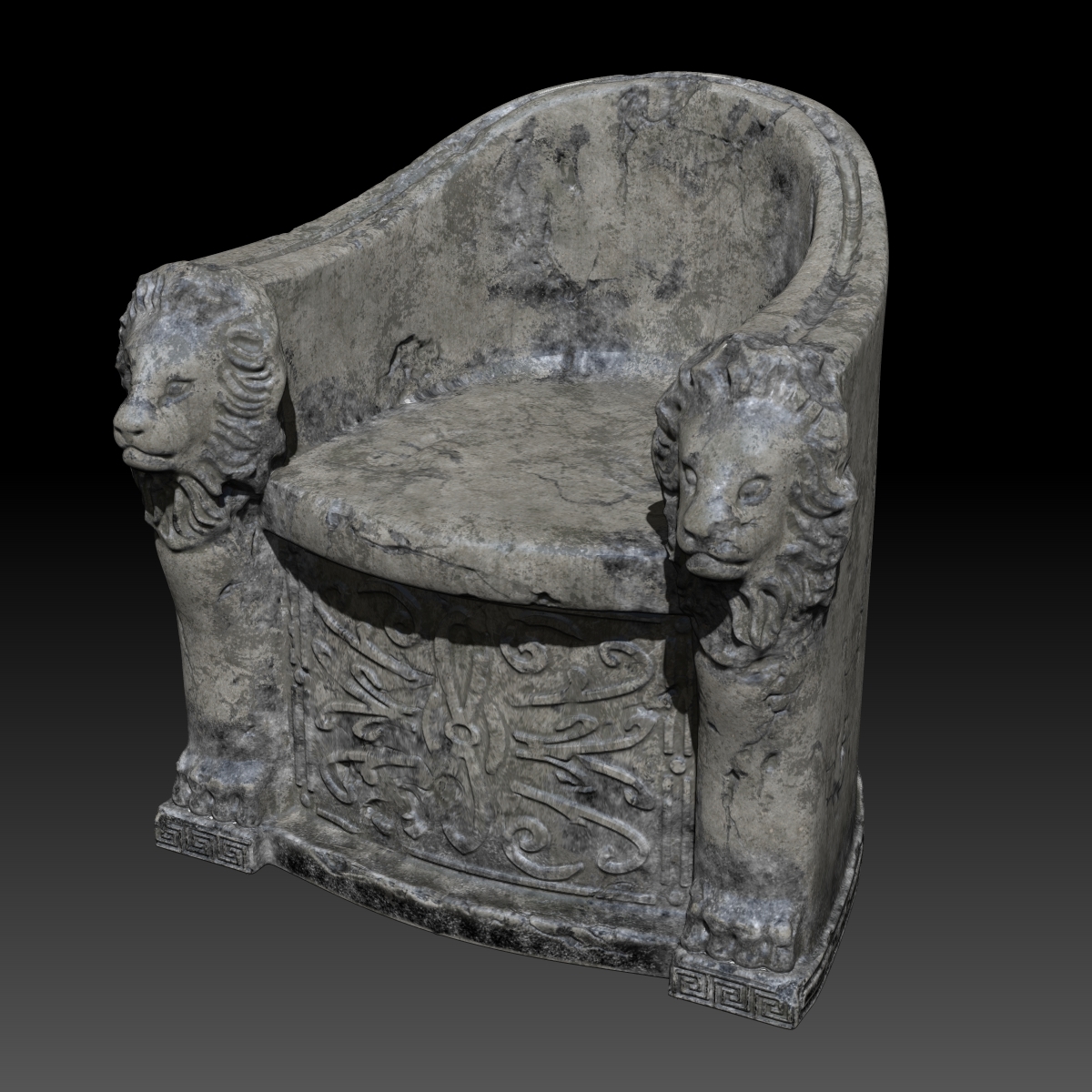 3D roman stone chair - TurboSquid 1177856