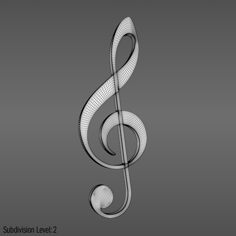 Treble clef 3D model - TurboSquid 1177884
