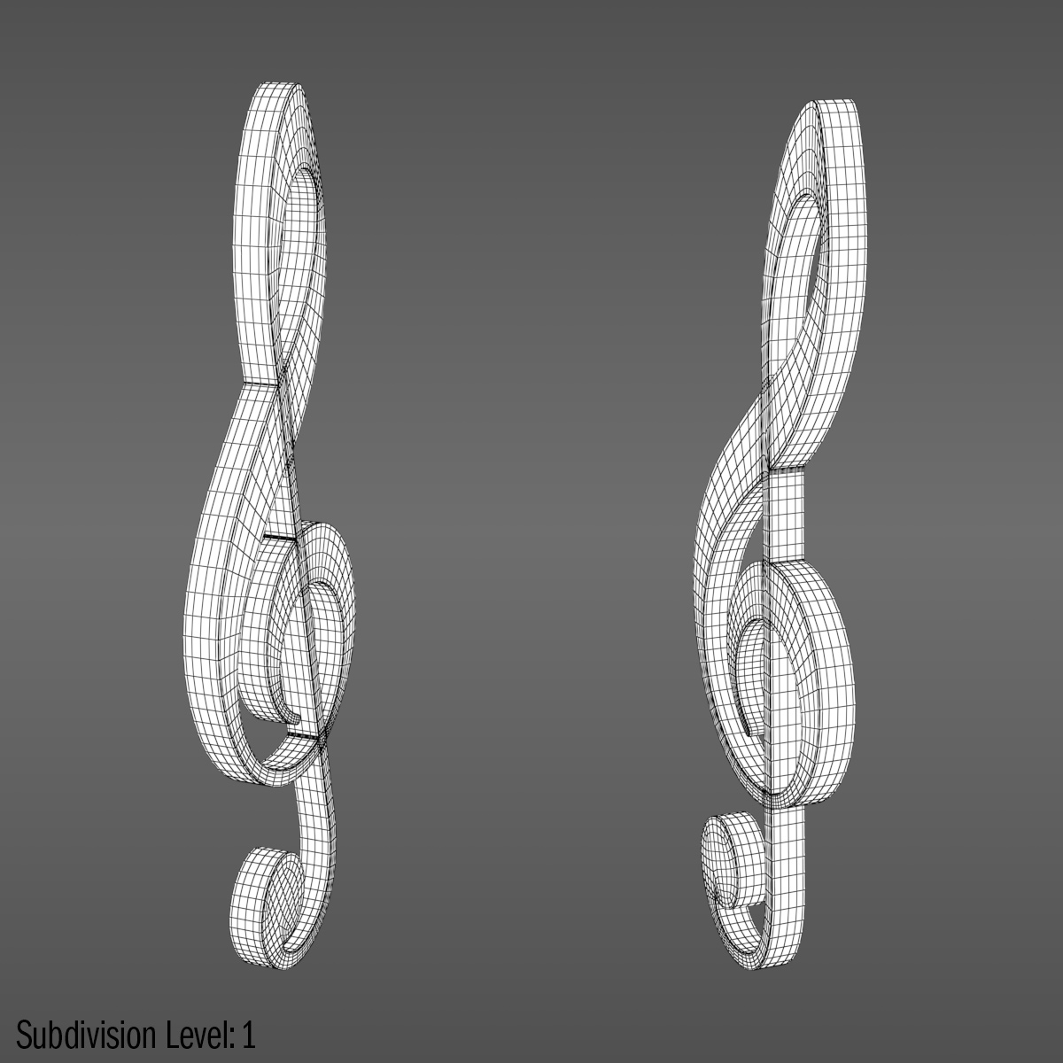 Treble clef 3D model - TurboSquid 1177884