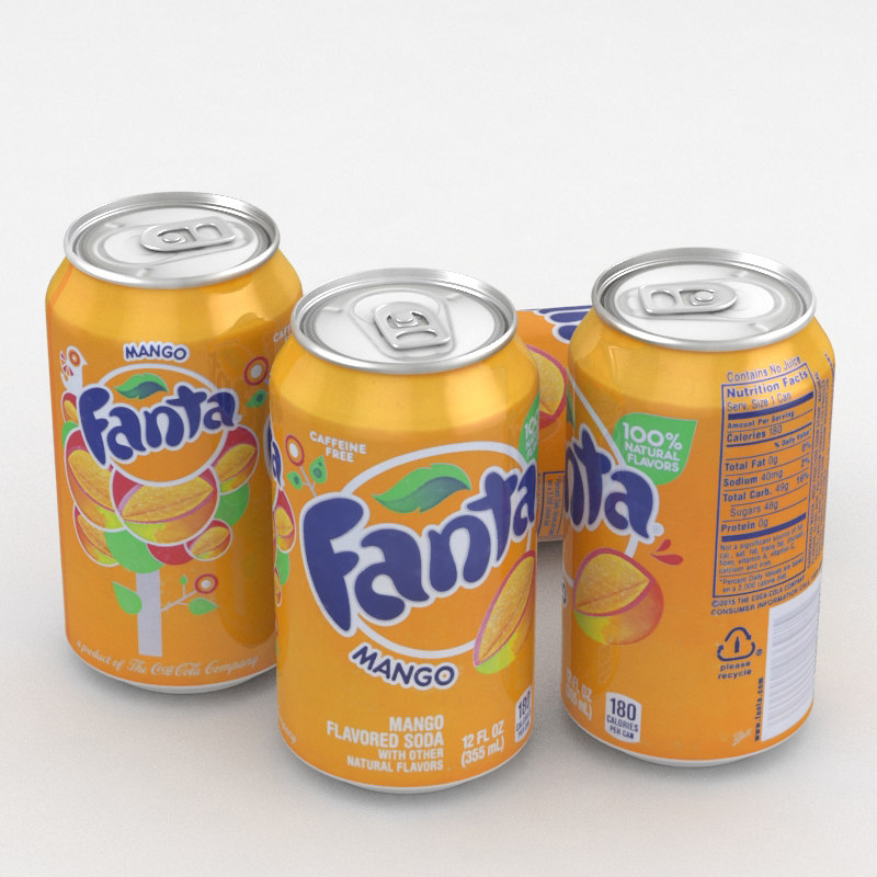 3D beverage fanta mango model - TurboSquid 1178307