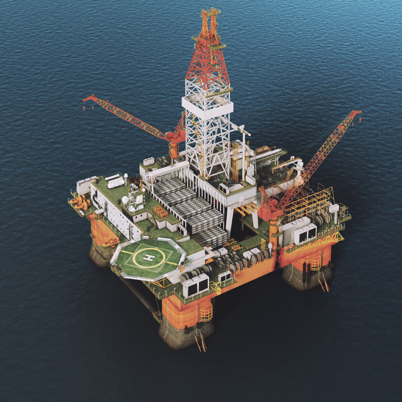 3D semi submersible oil rig - TurboSquid 1178366
