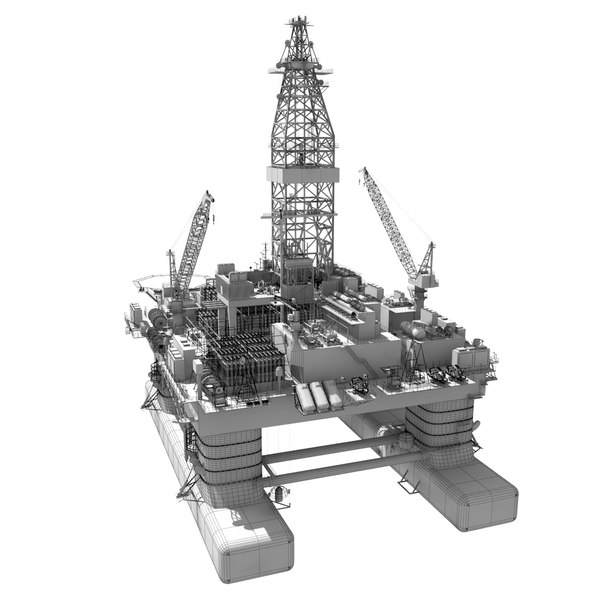 3D semi submersible oil rig - TurboSquid 1178366