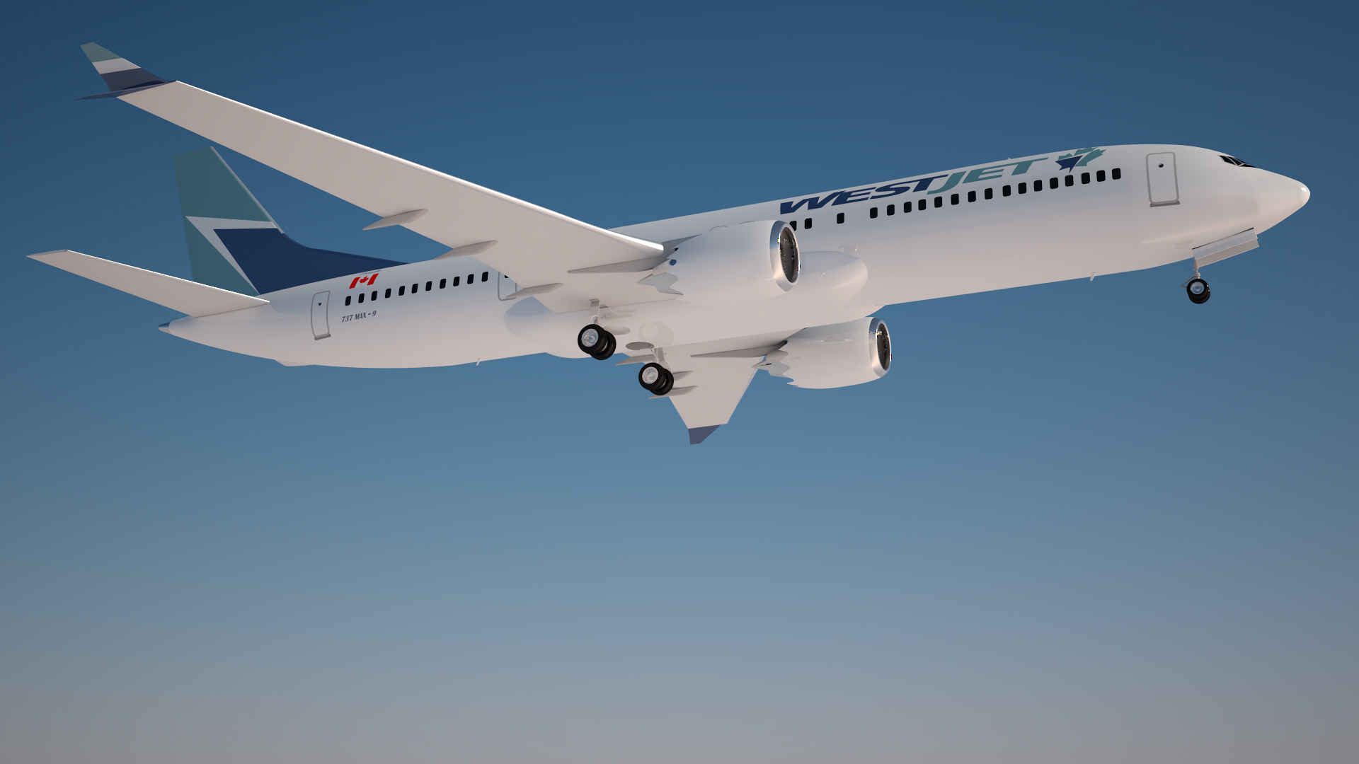 Westjet boeing 737 - 3D model - TurboSquid 1179054