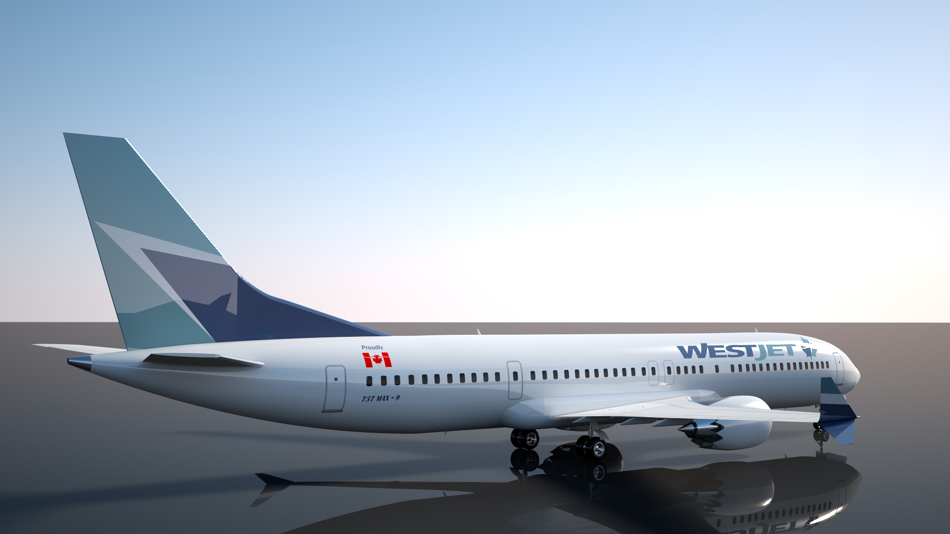 Westjet boeing 737 - 3D model - TurboSquid 1179054