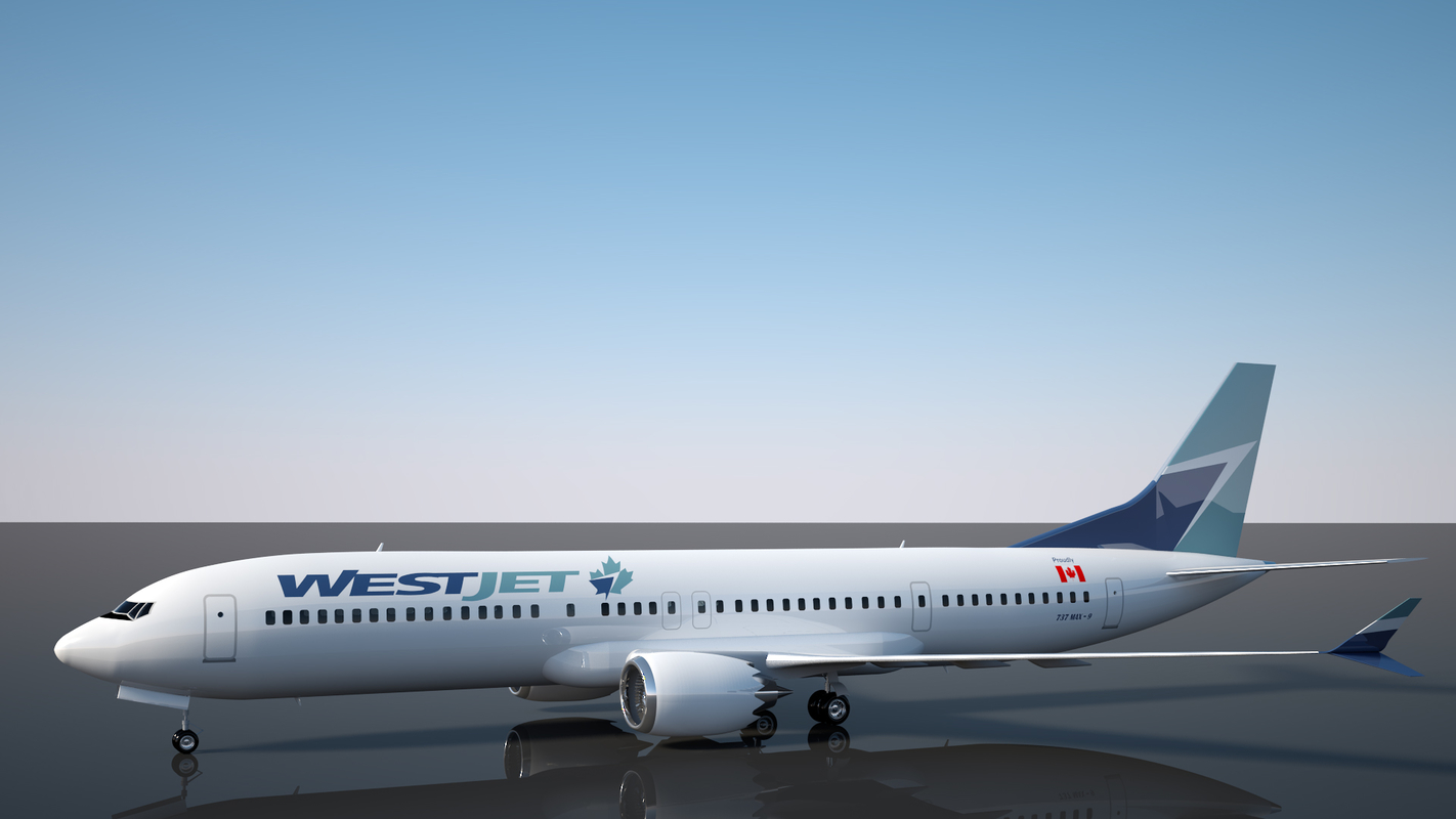 Westjet boeing 737 - 3D model - TurboSquid 1179054