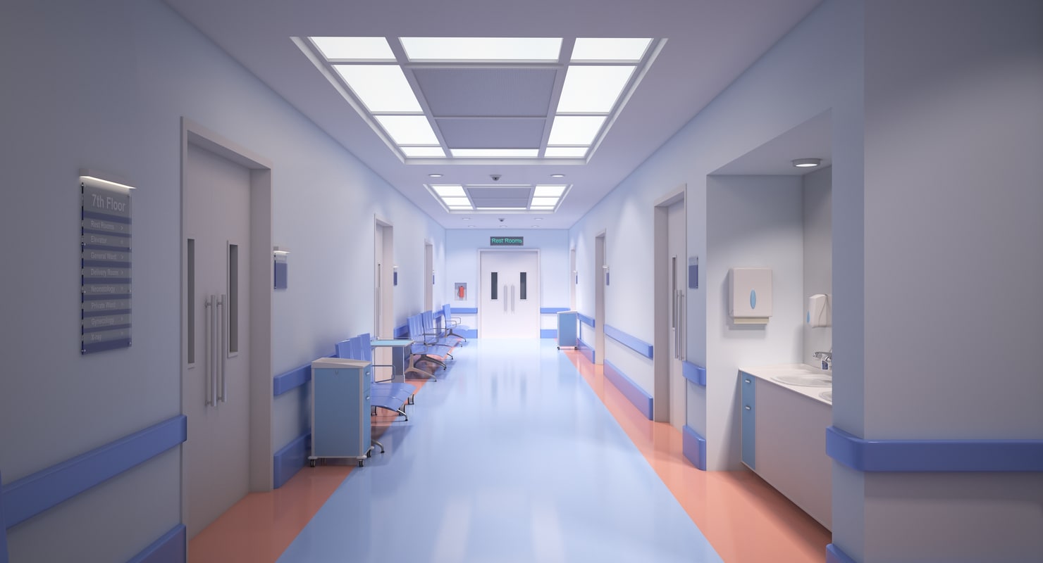 3D model hospital hallway - TurboSquid 1179075